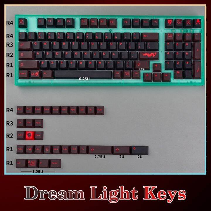 Keycap Cmk Red Dragon | Keycap Pbt | Cherry Profile | 129 Nút | Nút Bàn ...