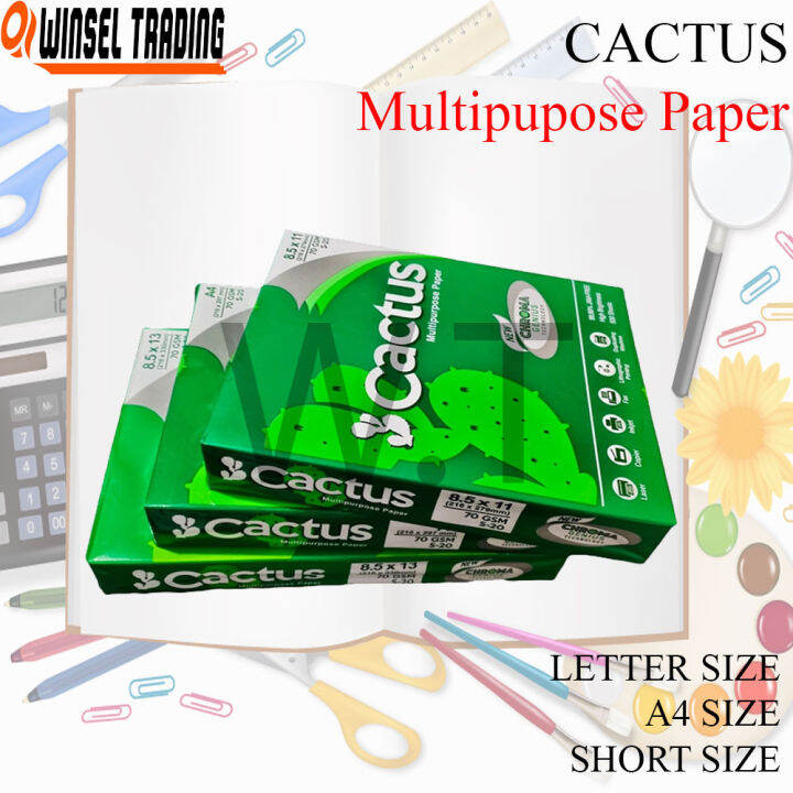 Cactus Multipurpose Paper Bond paper Copier Paper 70gsm | Lazada PH