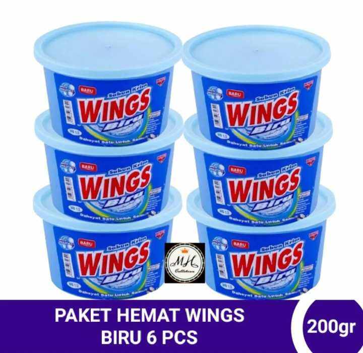 (6Pcs) Paket Hemat Wing's Biru Sabun Colek Krim 200gr | Lazada Indonesia