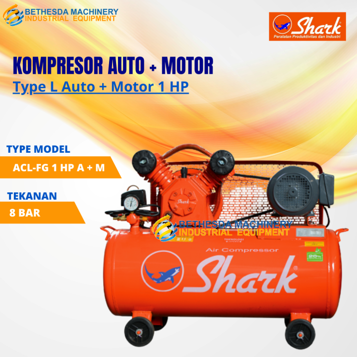 Air Compressor Shark / Kompresor Angin 1 HP 2 HP Auto + Motor 8 Bar | Lazada Indonesia