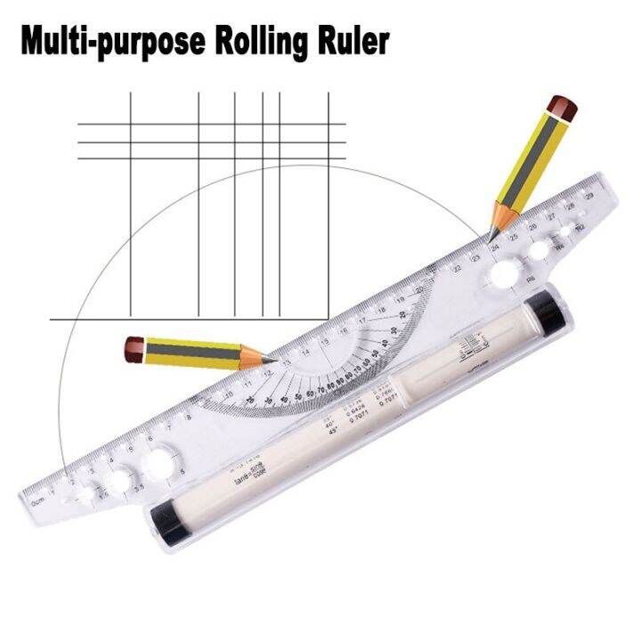 Multi-purpose Angle Parallel Scroll Rolling Ruler 30cm Balance Scale ...