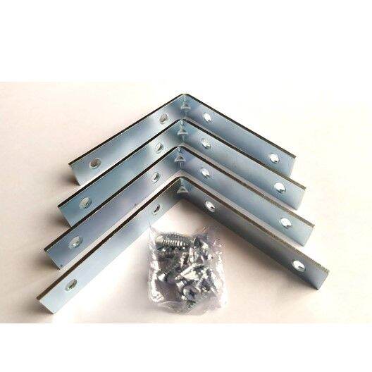 4 pcs Angle Bracket Corner Brace 3 inch x 3 inch Galvanized Steel Thick ...