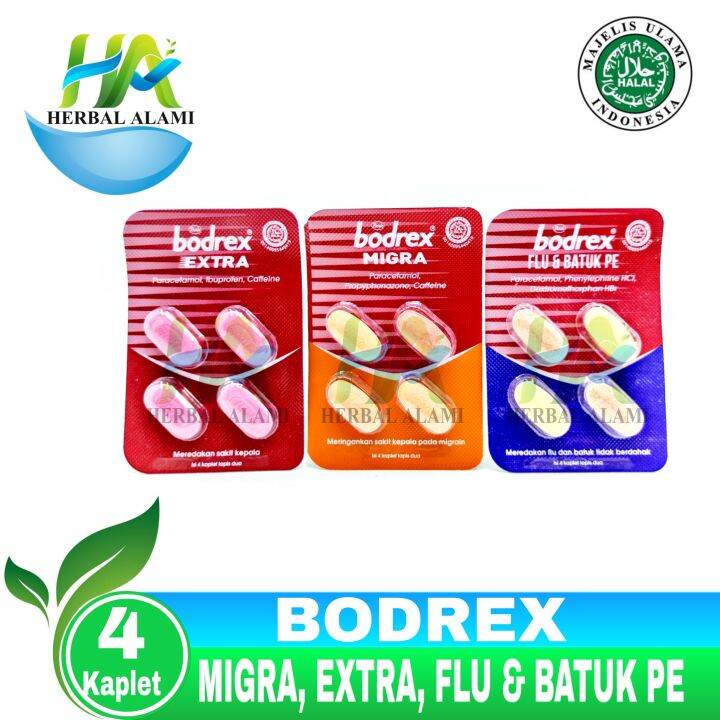 Bodrex Migra/Extra/Flu & Batuk PE - Obat Sakit Kepala Dan Demam ...