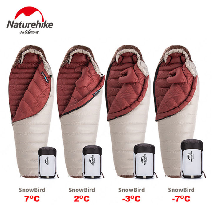 Naturehike SnowBird ถุงนอนตั้งแคมป์กลางแจ้งเบาแบบพกพา20D ไนล่อนเป็ดลง ...
