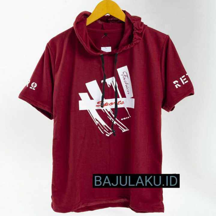 Serba_35.000-Kaos hoodie lengan pendek terbaru sablon motif sport warna ...