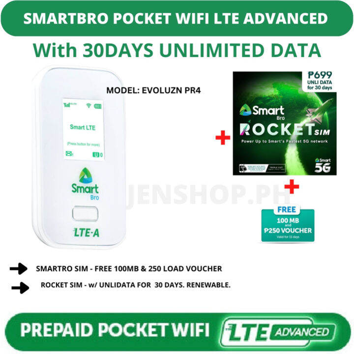 ♔Smart Bro LTE Advanced Pocket Wifi (available Rocket Sim Unlidata ...