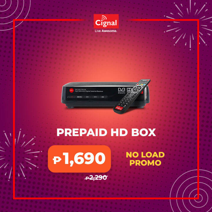 Cignal HD Prepaid Box only | NO FREE LOAD (must have an existing ...