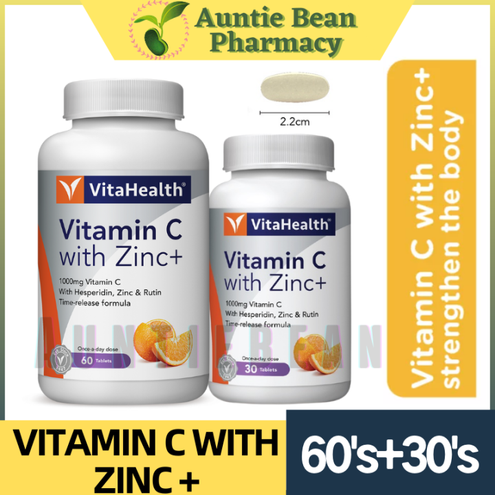 Vitahealth Vitamin C 1000mg With Zinc + [ 60's + 30's ] Time-released ...