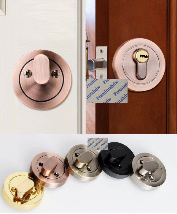 Zinc Conceal Round Door Lock Handless Deadbolt Keys Thumbturn Matte ...