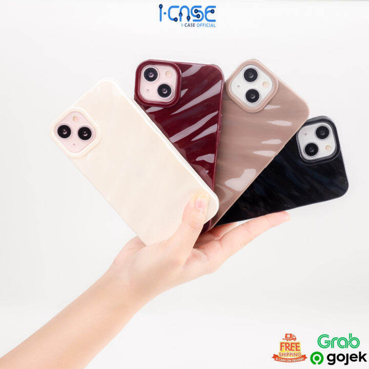 Softcase Silicone Glossy Wrinkle Fullcover Case for iPhone 11 12 13 14 ...