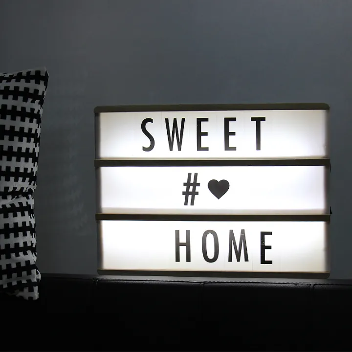 A4 Cinematic Light Up Letter Box Sign LED Lightbox Message Board with ...