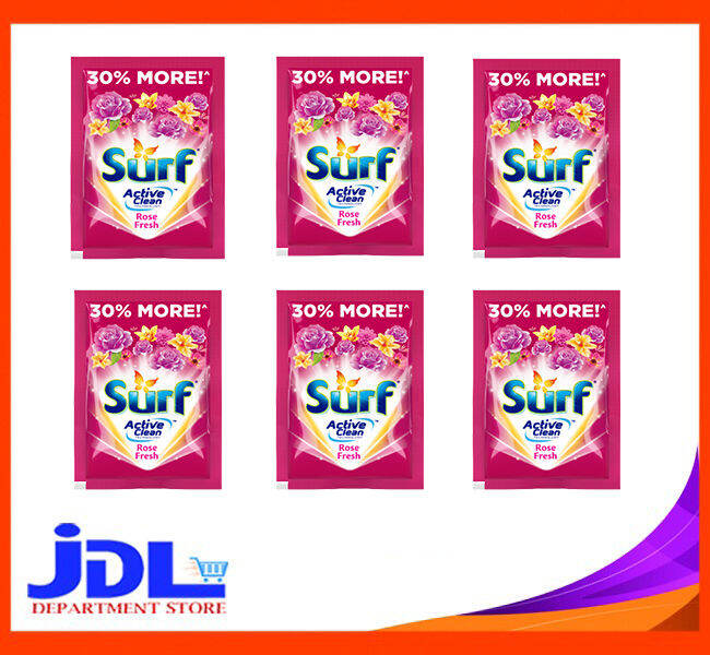 JDL SURF LAUNDRY POWDER ROSE FRESH (pink) 57G SET BY 6 | Lazada PH