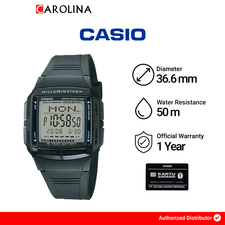 Jam Tangan Pria Casio DB-36-1A Quartz Watch Data Bank Digital Dial ...
