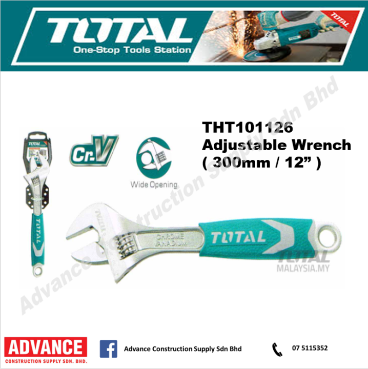 TOTAL THT101126 Adjustable Wrench ( 300mm / 12” ) | Lazada