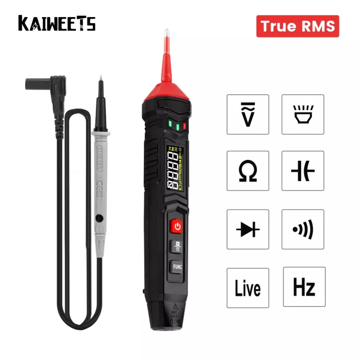True-rms Smart Pen Multimeter Digital Dc Ac Voltmeterlive Wire Tester ...