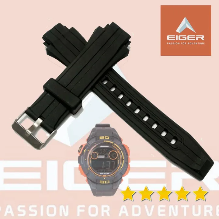 Strap Tali Jam Tangan Eiger Makalo Rubber Hitam Lazada Indonesia