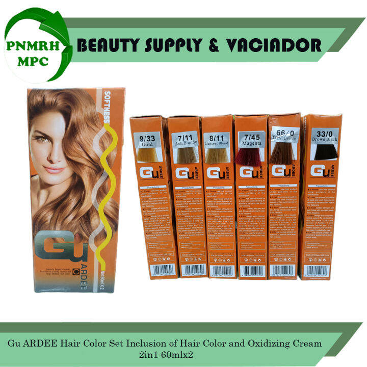 Gu ARDEE Hair Color Set Inclusion of Hair Color and Oxidizing Cream 2in1 60mlx2 | Lazada PH