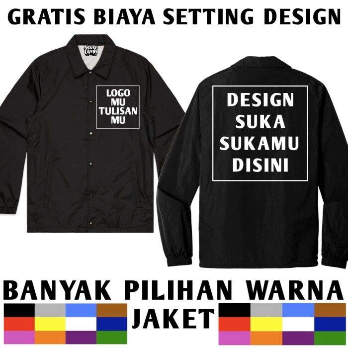Jaket coach custom satuan design gratis jaket2 parasut premium sablon ...
