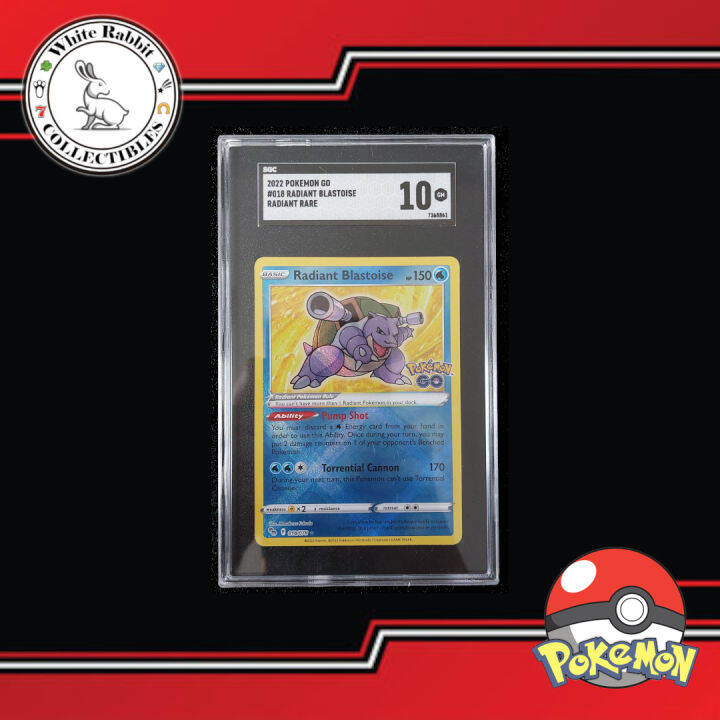 Pokemon Graded 2022 SWSH Pokemon GO Holo Radiant Blastoise #18 SGC 10 ...