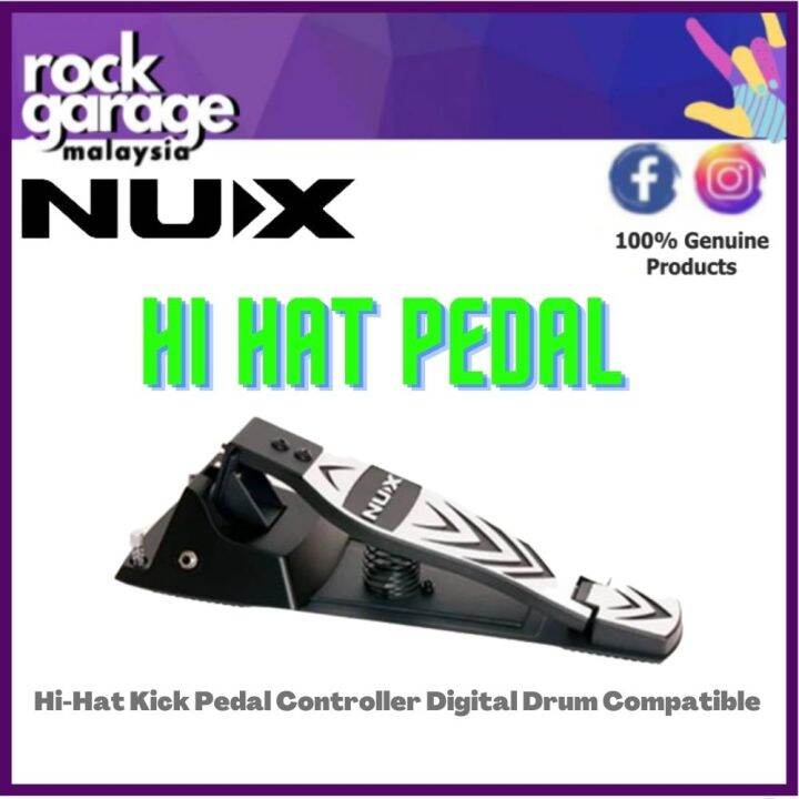 NUX Hi-Hat Kick Pedal Controller Digital Drum Compatible With Majority Digital Drum (Hi Hat ...