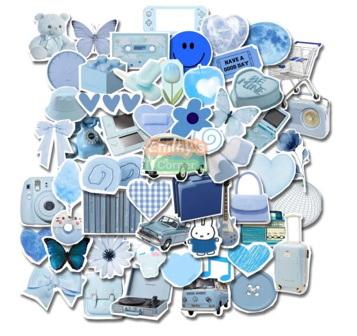 Blue Decorative Sticker Set (50 pcs.) | Lazada PH