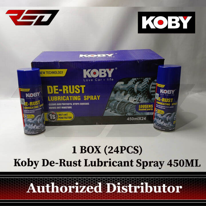 1 BOX / 24 PCS Koby De-Rust Lubricating Spray 450ML | Lazada PH