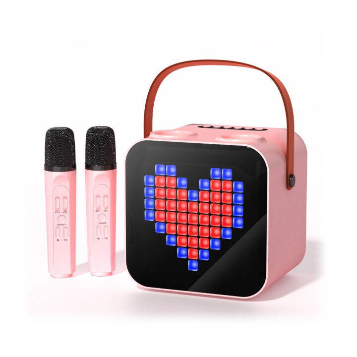 SP-100 Bluetooth Karaoke Speaker Portable Outdoor Singing Speaker With 2 Wireless Microphone ...