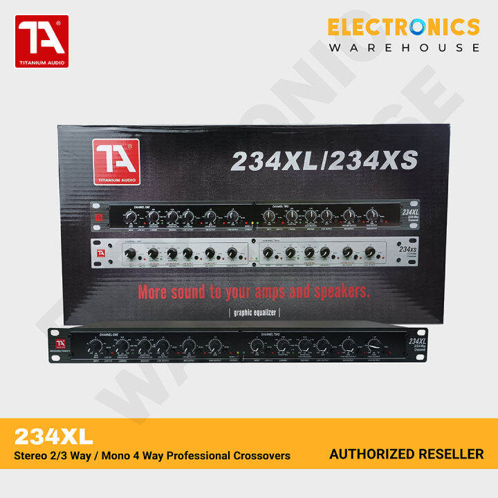 Titanium Audio 234XL Stereo 2/3 Way / Mono 4 Way Professional Crossovers Equalizer (Black ...