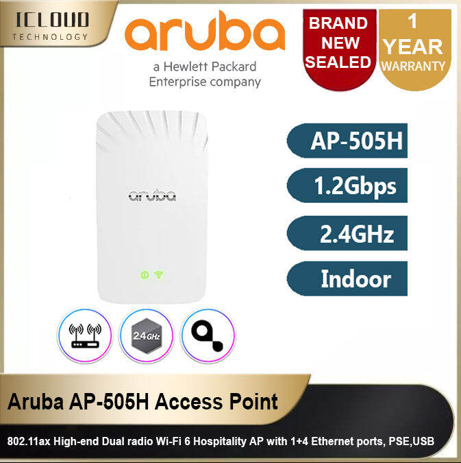 Aruba AP-505H (RW) Unified Hospitality - wireless access point 802.11ax High-end dual radio Wi ...