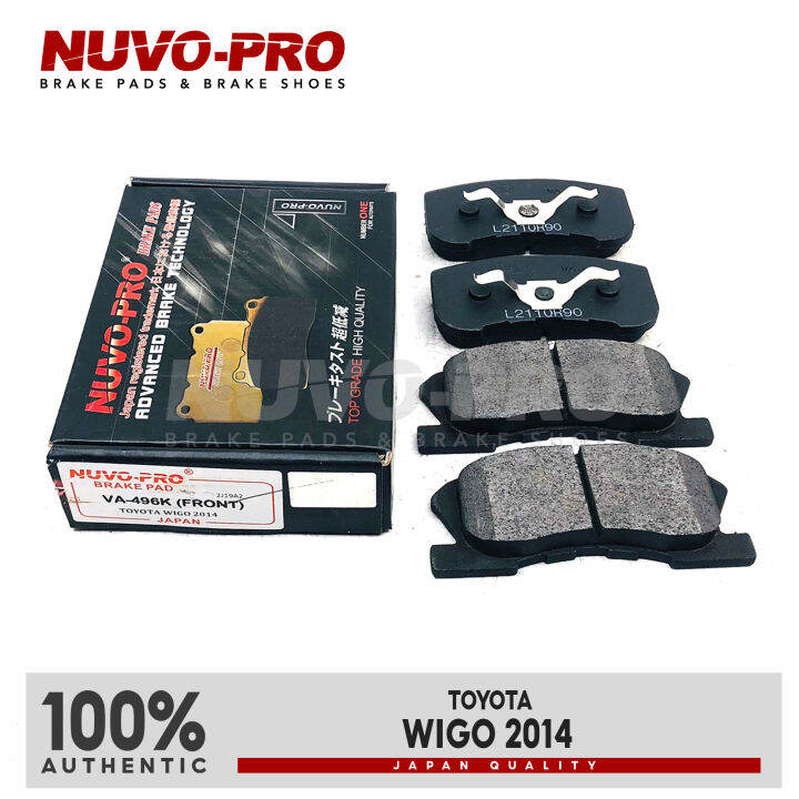Nuvo-Pro Brake Pad Front Toyota Wigo G 2014 - 2018 VA-496K SET | Lazada PH