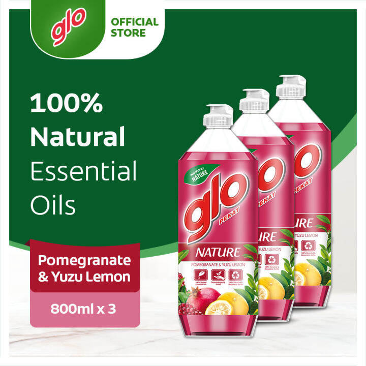 Glo Nature Pomegranate & Yuzu Lemon Dishwashing Liquid 800ml [Bundle of ...