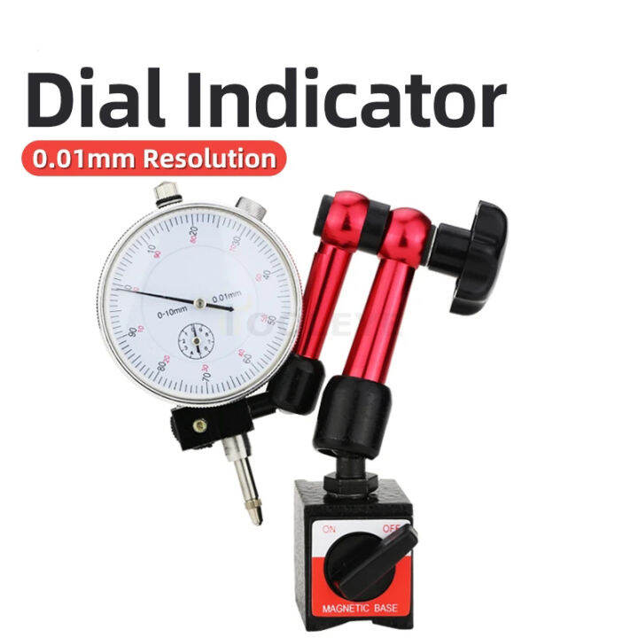2 IN 1 Accurate Dial Gauge Test Indicator With Mini Universal Flexible ...
