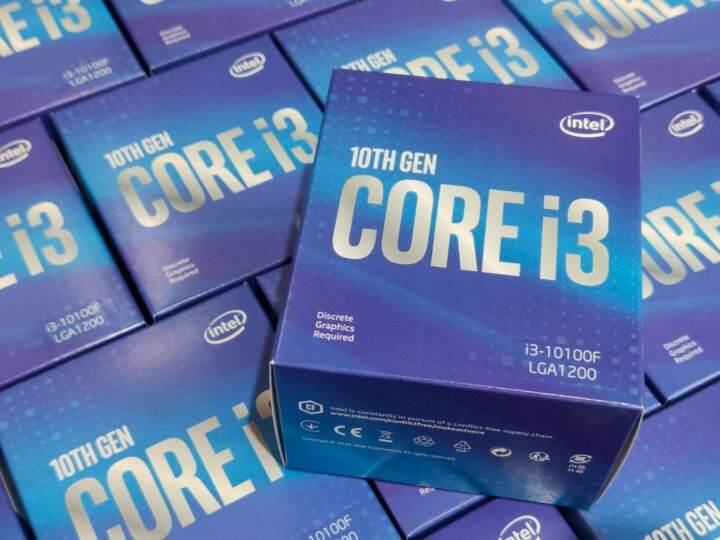 Cpu Gen10 Core i3 10100F Intel socket 1200 4Core 8Thread Turbo to 4.3 GHz ของใหม่ รับประกัน 3 ปี ...