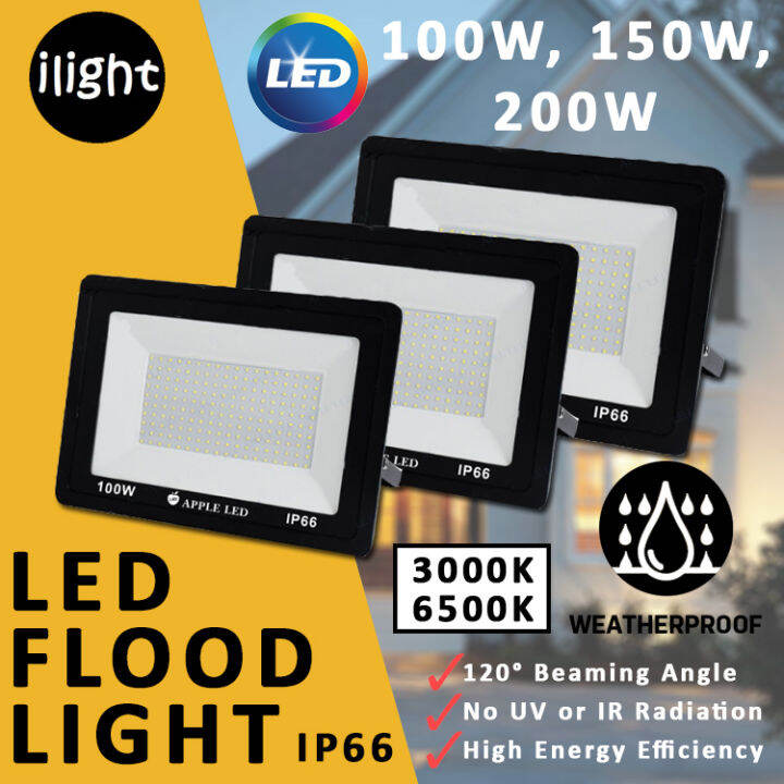LED SPOTLIGHT 100W 150W 200W FLOOD LIGHT OUTDOOR LIGHTING DAYLIGHT WARMWHITE | Lazada