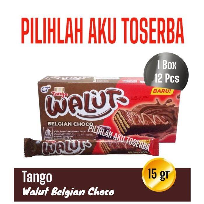 Wafer Tango WALUT BELGIAN CHOCO isi 12 sachet - ( HARGA 1 BOX ) | Lazada Indonesia