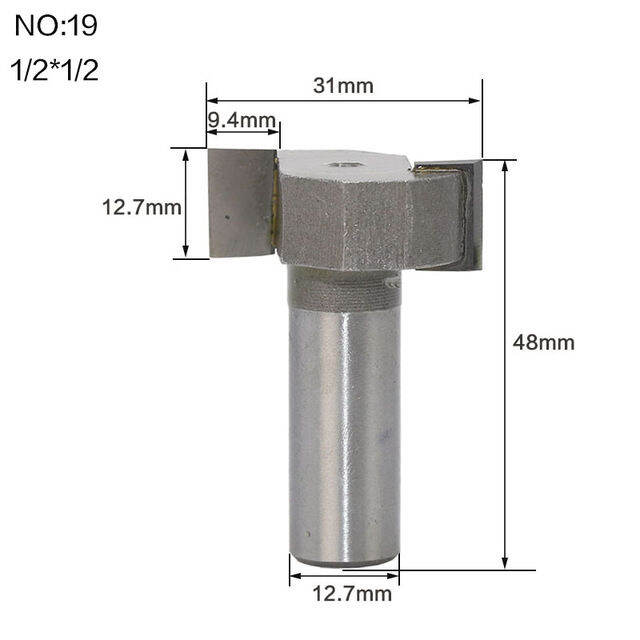 1pcs 1/4and1/2 Shank T type slotting cutter router bits for woodworking ...