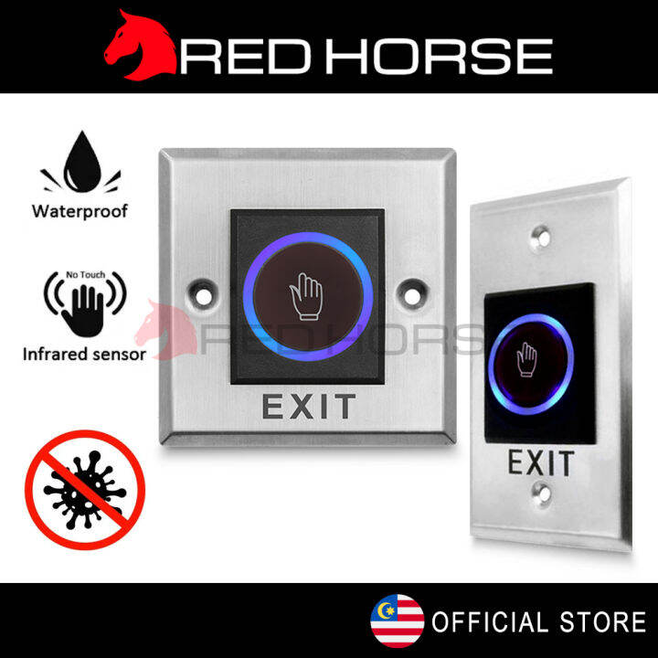 RED HORSE Infrared Sensor Exit Switch Touchless No Touch Door Exit Button Switch Access Control ...