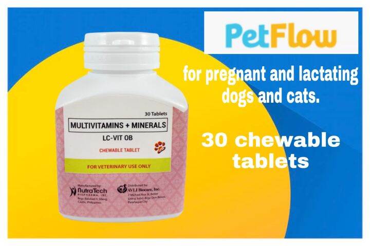 LC VIT OB 30 CHEWABLE TABLETS FOR PREGNANT AND LACTATING DOGS AND CATS ...