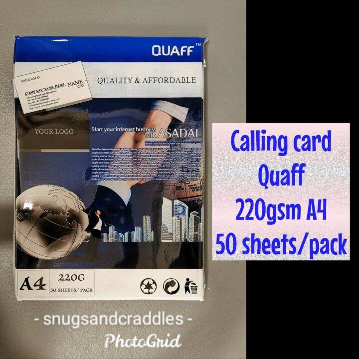 WHOLESALE! 5 packs Quaff Calling Card Paper White A4 Size 220gsm 50 ...