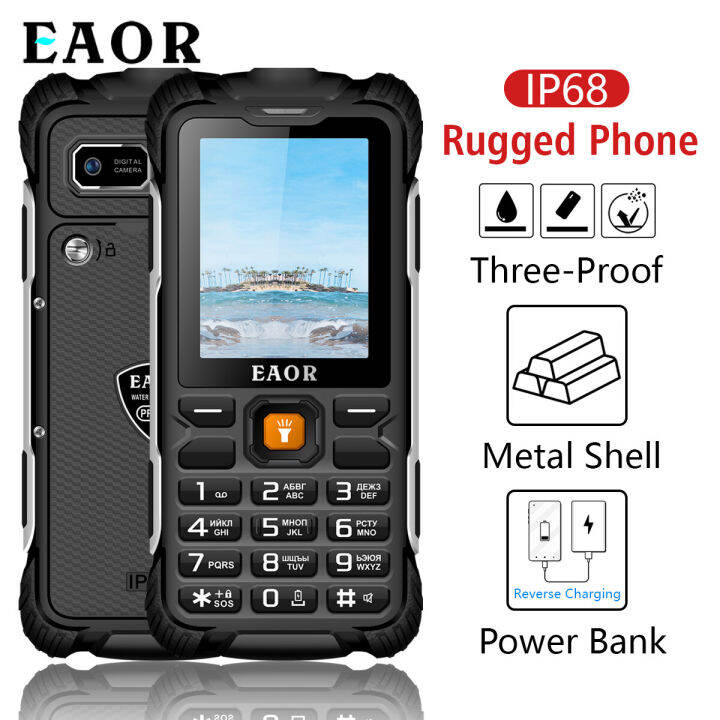 EAOR IP68 Rugged Phone Outdoor Water/Dust-proof Feature Phone 3000mAh ...
