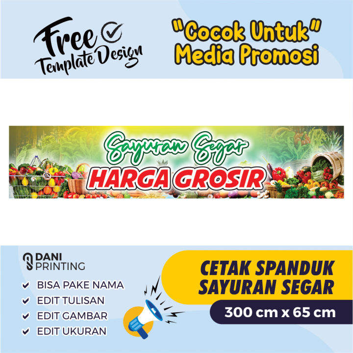 Banner Spanduk ANEKA SAYURAN SEGAR 300X65 cm BISA DI EDIT | Lazada ...