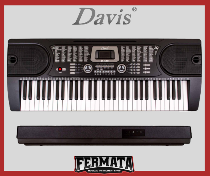 Davis D-619 61-Keys Digital Electronic Keyboard Piano Organ with stand ...