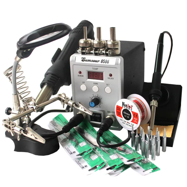 8586 Soldering Station 2 In 1 Digital Display Temperature Adjustable ...
