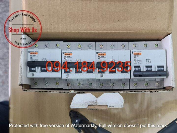 Schneider - Merlin Gerin - Multi9 - Cầu dao tự động aptomat NC45N C6 3P - Automat 3P 6A 4.5kA ...
