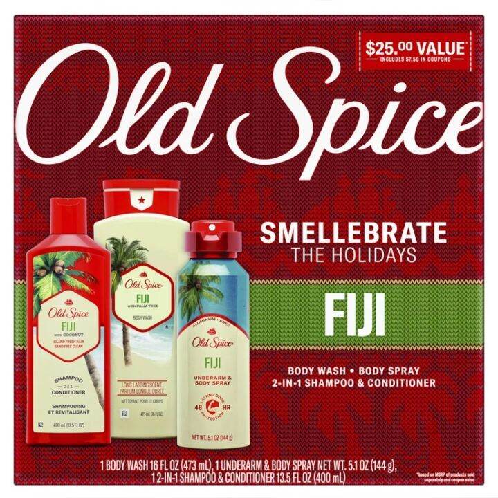 Old Spice Fiji Holiday Pack includes Bodywash, Bodyspray, and 2-in-1 ...
