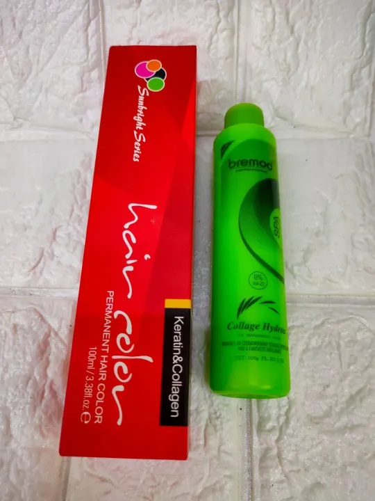 Sunbright spa hair color with oxidizing cream authentic 6.45 medium ...