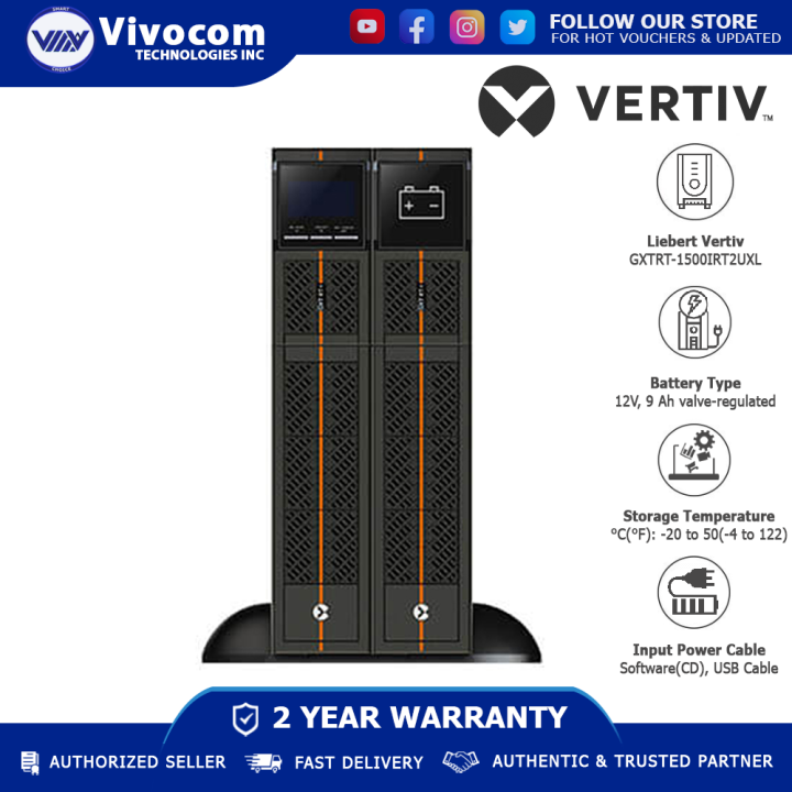 Vertiv Liebert Gxtrt 1500irt2uxl Ups Gtx Rt 15kva 230v 2u Racktower