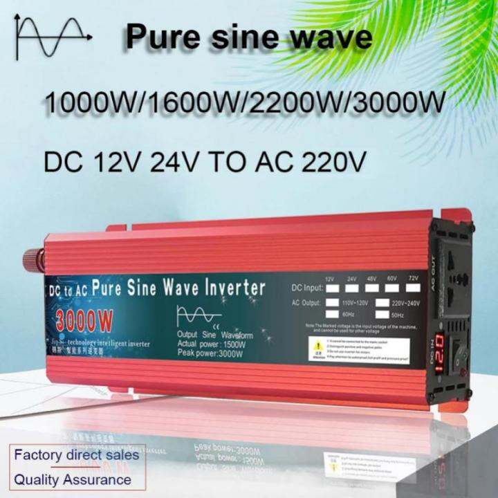 Pure Sine Wave Inverter DC 12V / 24V To AC 220V Voltage 1000W 1600W 2200W 3000W Transformer ...