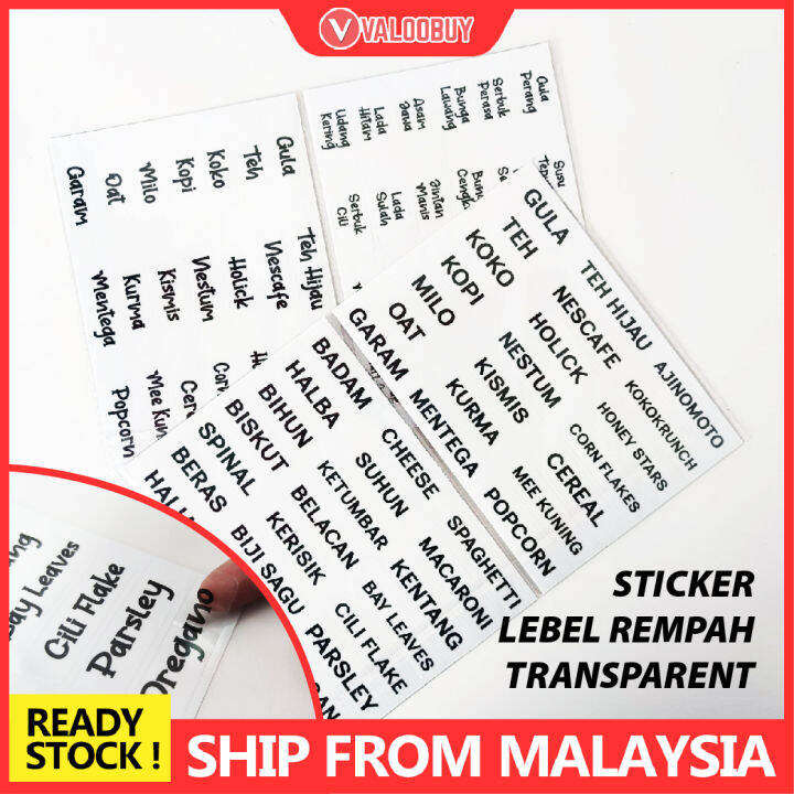Sticker Label Rempah Lutsinar Kalis Air Sticker Transparent Waterproof ...