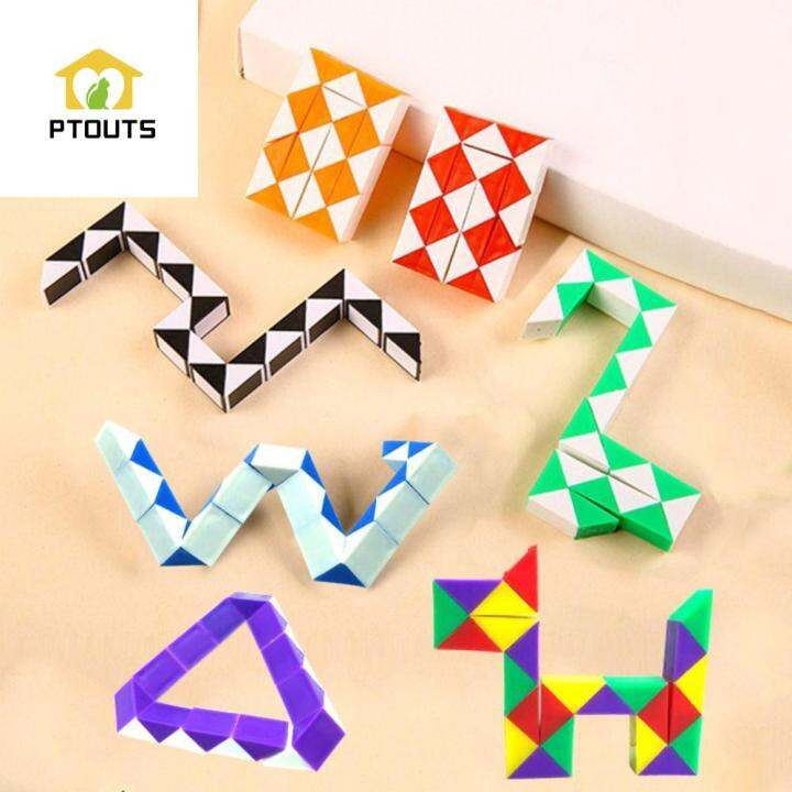 PTOUTS Folding Magic Snake Cube Detachable Transformable Cube Classic ...